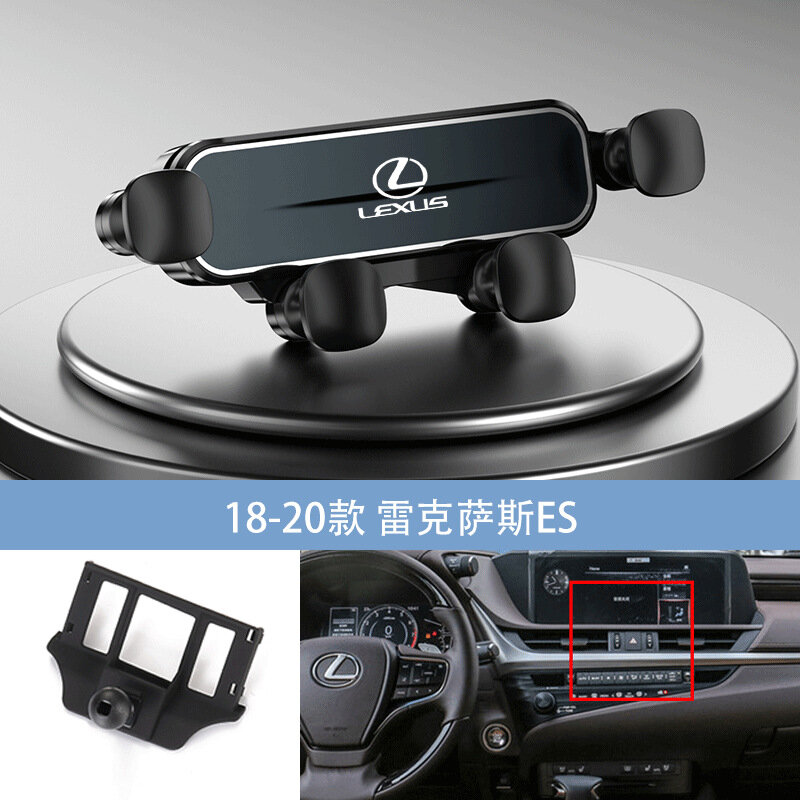 Подставка для телефона в автомобиль Lexus ES 2018-2020, черная, клип-стайл, надежная фиксация для навигации