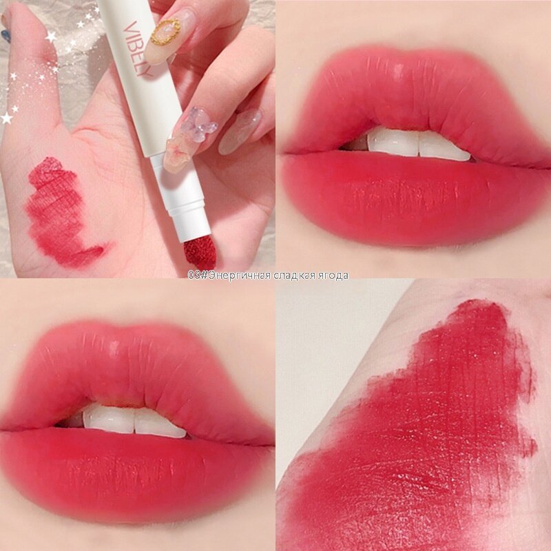 Крем-пудра для губ с воздушной матовой подушкой VIBELY Cute Color Air 03# Южный сладкий клубника