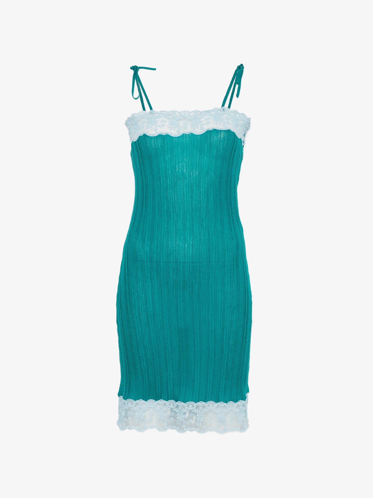 Платье Chloe Lace-trim ribbed-knit mini dress