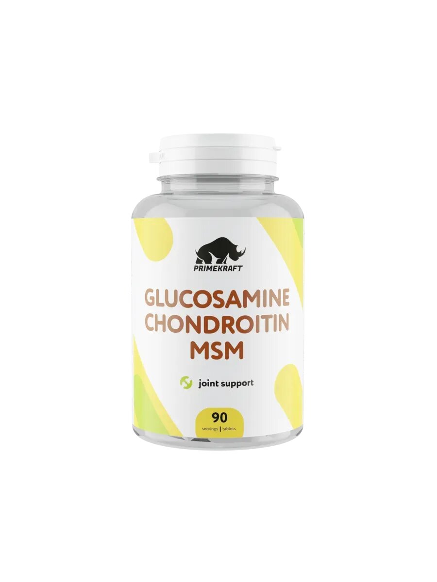 Prime Kraft Глюкозамин хондроитин с МСМ/Glucosamine chondroitin wiht MSM таблетки покрыт. об. массой 1580 мг 90 шт
