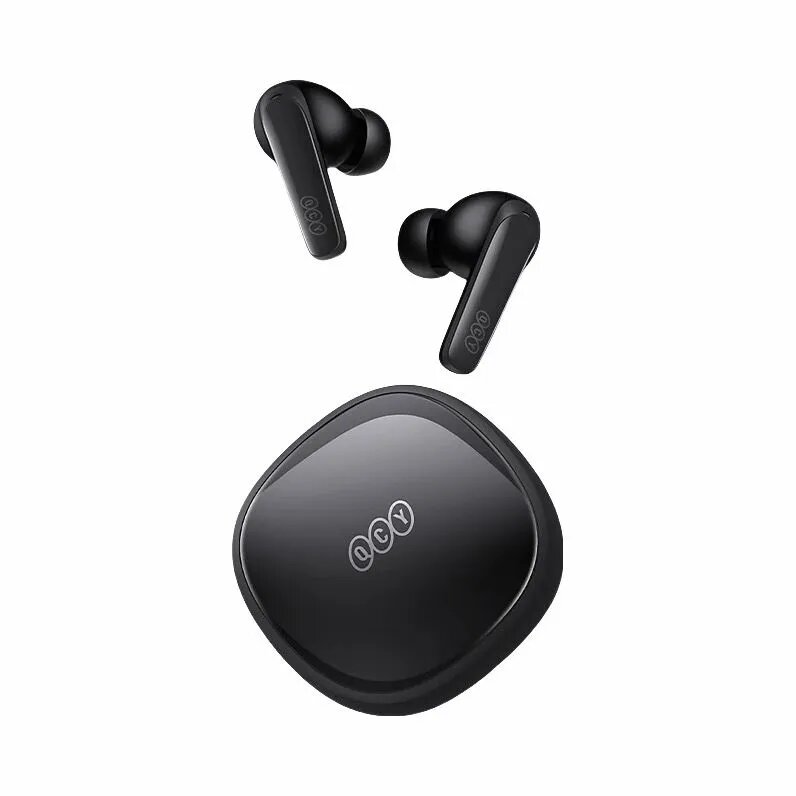 QCY Наушники беспроводные с микрофоном, Bluetooth, USB Type-C, черный