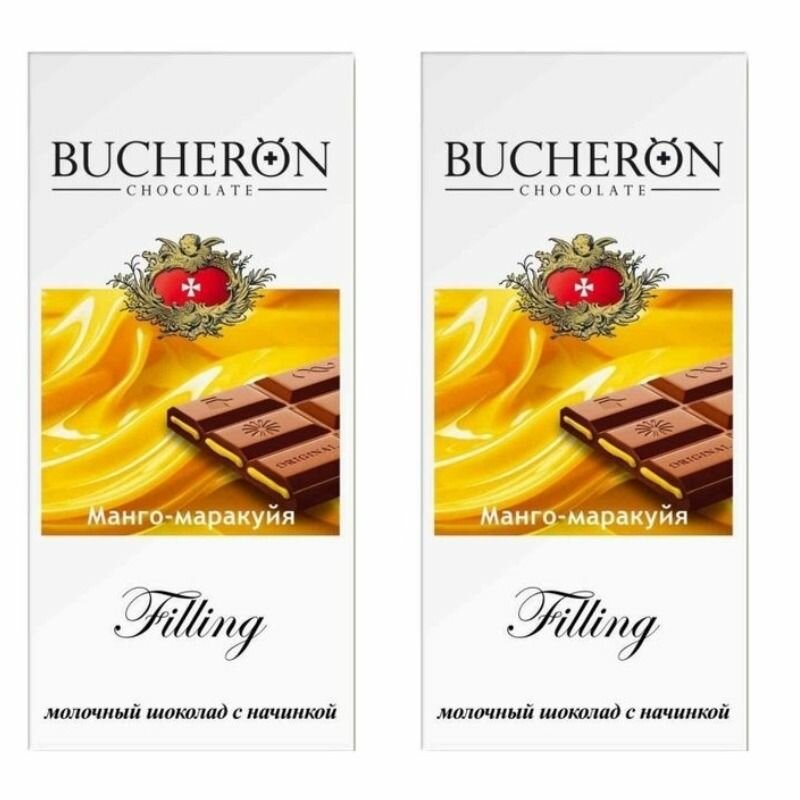 BUCHERON Шоколад молочный Filling Манго-Маракуйя, 85 г, 2 шт
