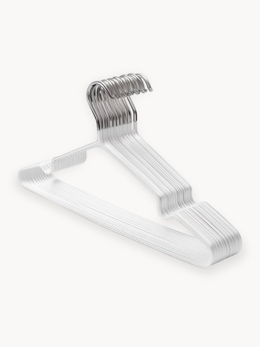 Вешалки-плечики для одежды Chernelli, металлические белые, набор 20 шт