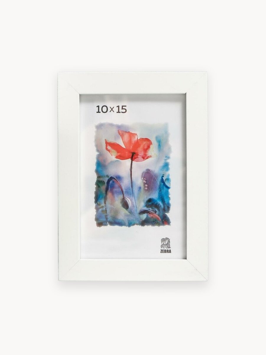 Фоторамка классическая 10х15 см, МДФ/стекло, с подставкой, белый