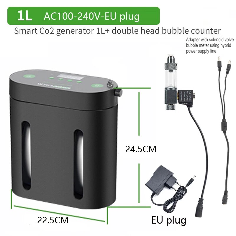 WYIN Генератор CO2 для аквариума Зеленый, WY-500PRO-1L-EU