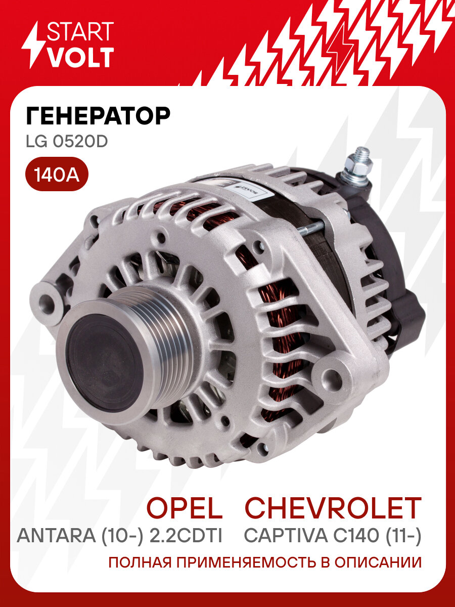 Генератор для Chevrolet Captiva C140 (11-)/Opel Antara (10-) / Шевроле Каптива С140 Опель Антара 140 А STARTVOLT LG