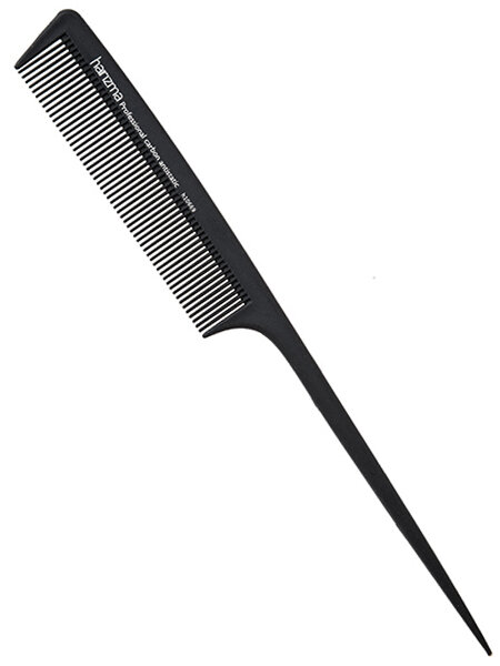 Расчёска Harizma Carbon Antistatic 22,5 см, с хвостиком, профессиональная, антистатическая