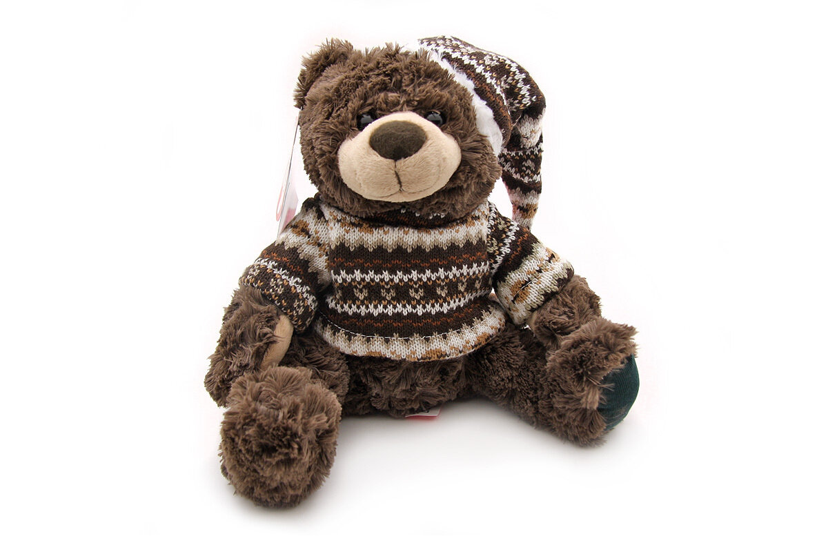 Мягкая игрушка Magic Bear Toys Мишка Кайл в свитере и шапке 25 см.