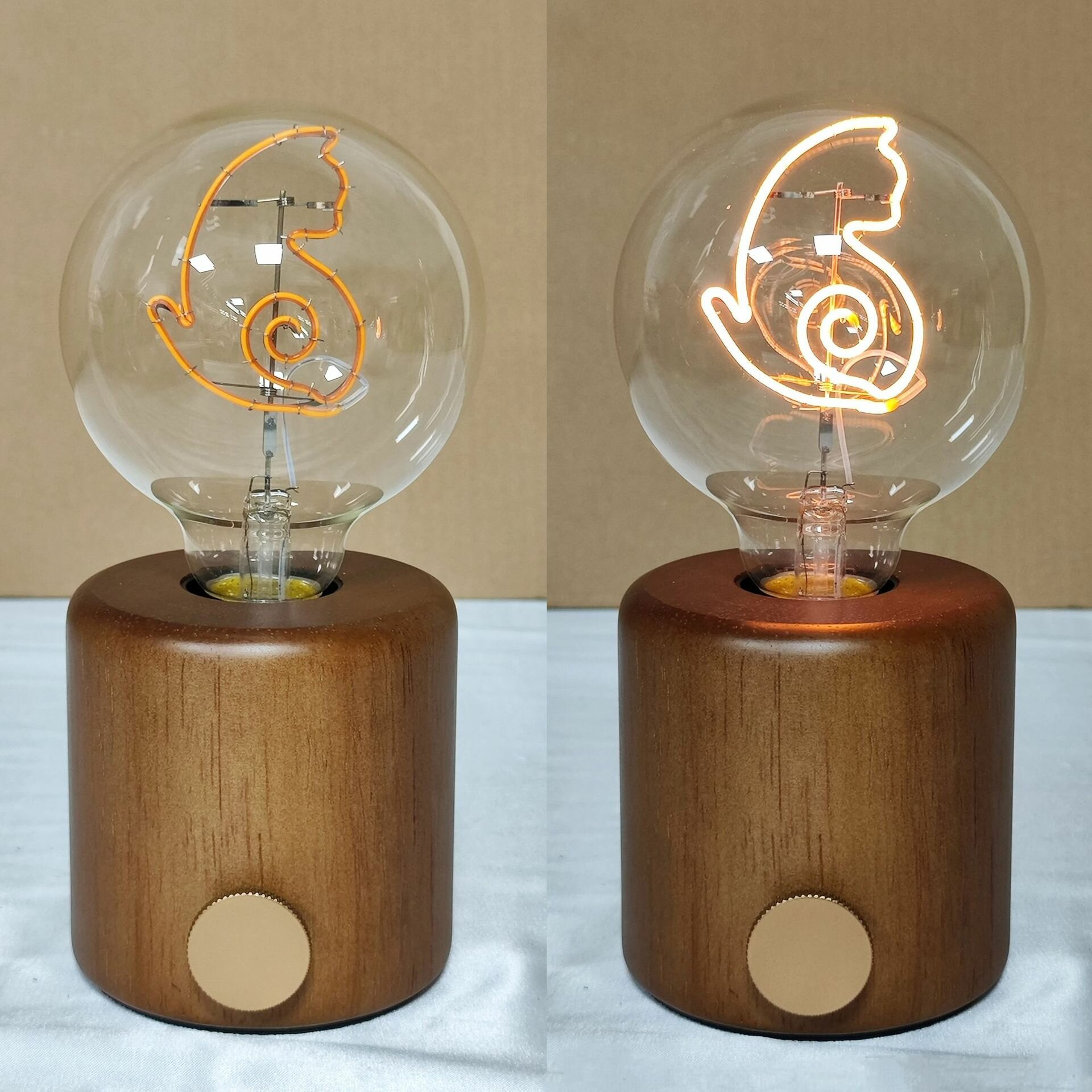 Настольная лампа с четырехлистным клевером cat bulb + держатель дуговой лампы цвета орехового дуба