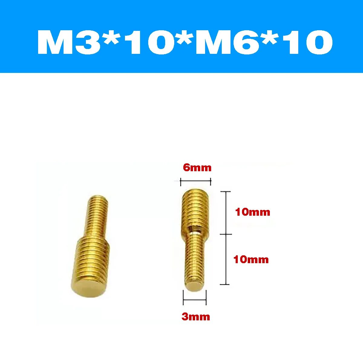 Латунный винт с большой и малой головкой M3M4M5 5pcs M3x10xM6x10