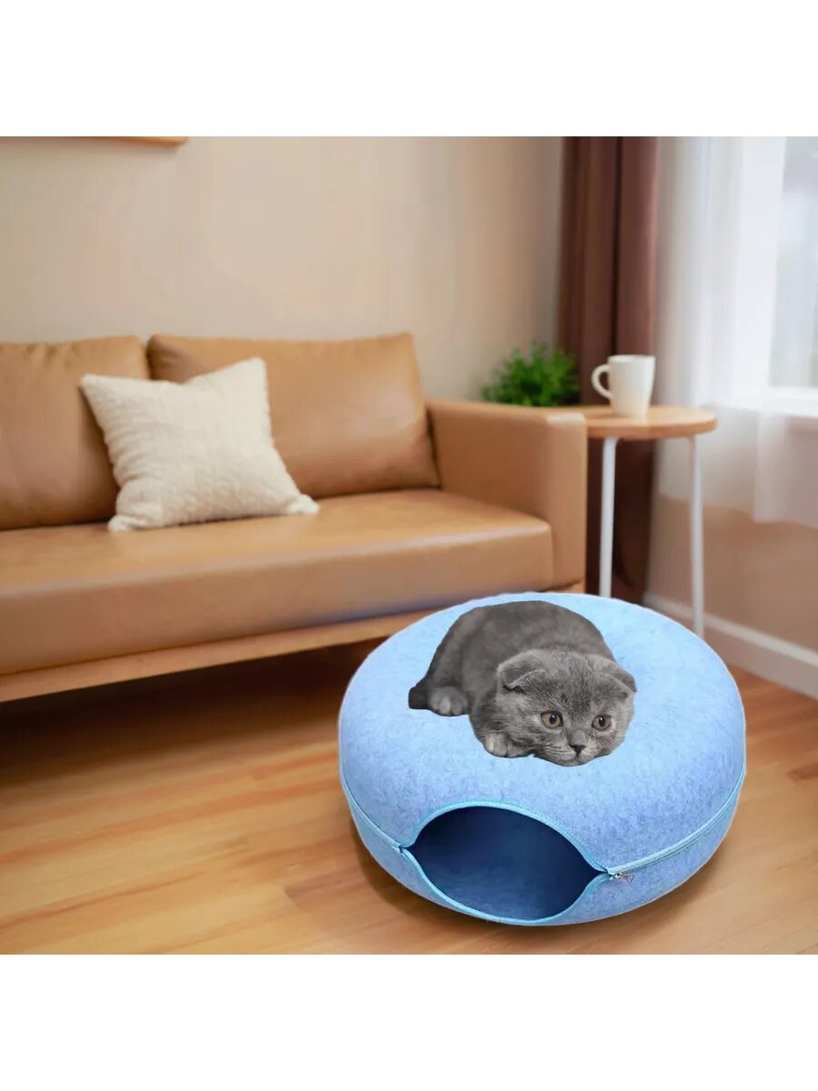 Тоннель для кошек игровой Синий маленький
