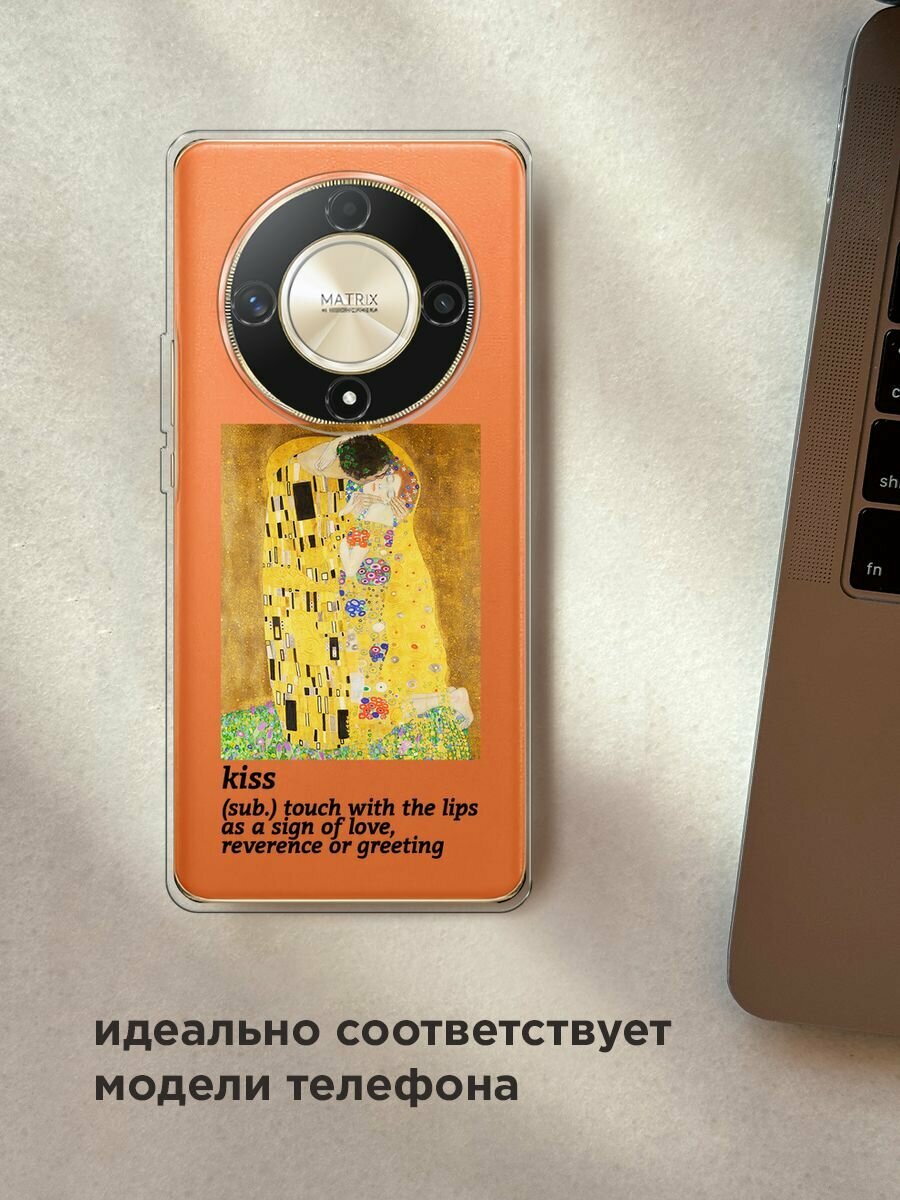 Чехол на Honor X9b / Хонор X9B с принтом "The kiss", прозрачный — фото 1