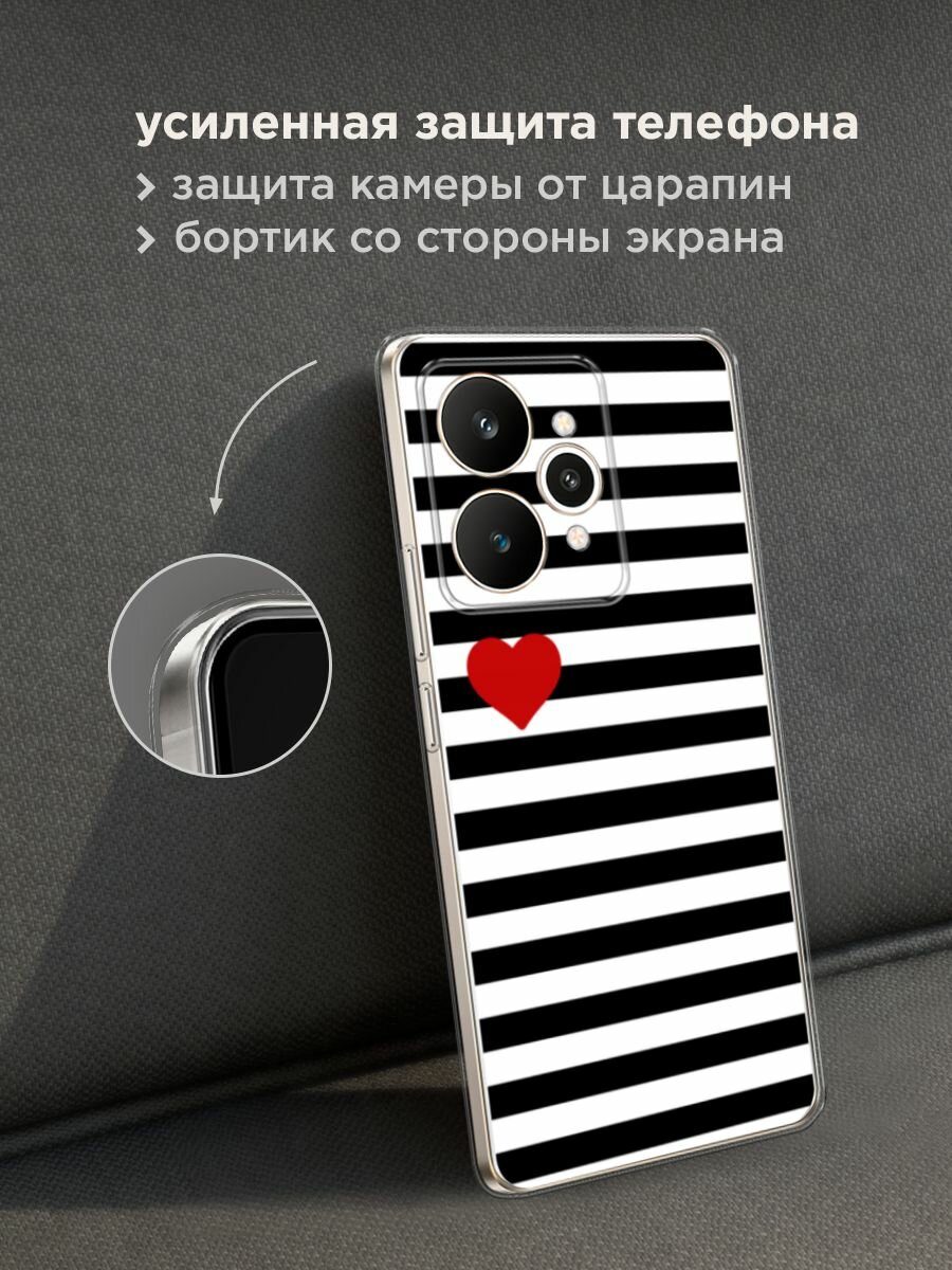 Силиконовый чехол на Realme 15 / Реалми 15 с принтом "Красное сердце" — фото 1