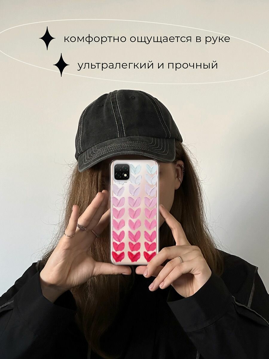 Чехол на Wiko T3 / Вико Т3 с принтом "Градиент из сердечек" — фото 1
