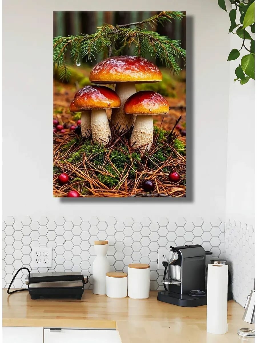 Картина "Грибная сказка", для интерьера 30х40см 1шт.