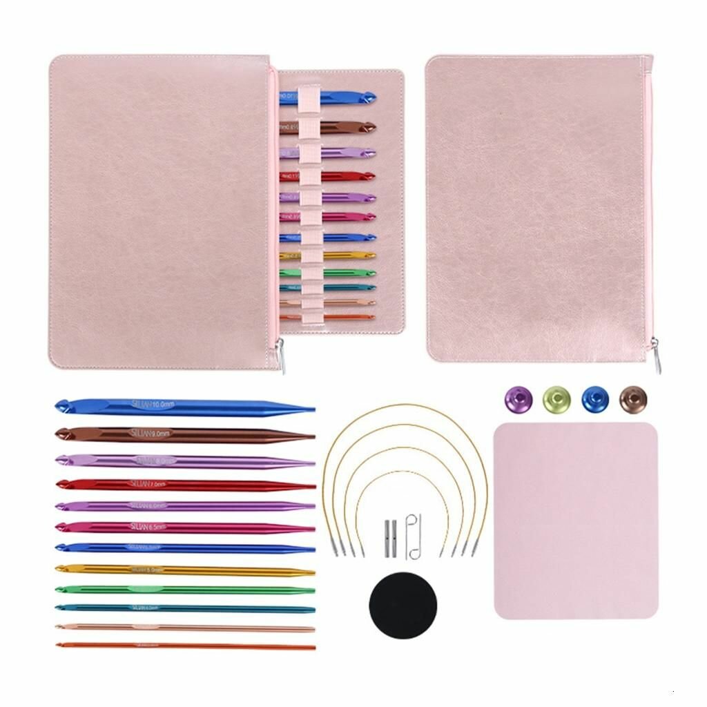 12 шт. Сменные крючки для вязания 3.0-10 мм с тросиком