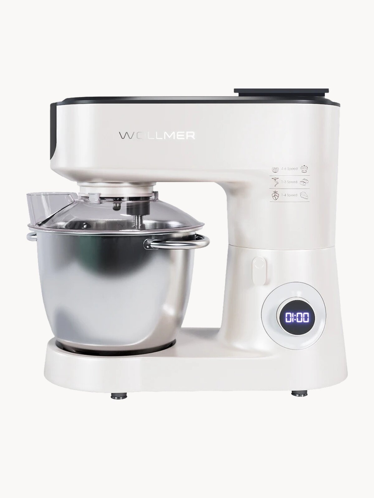 Кухонный комбайн Wollmer T1000 Shantil, нержавеющая сталь, 1500Вт, 6л, 6 скоростей