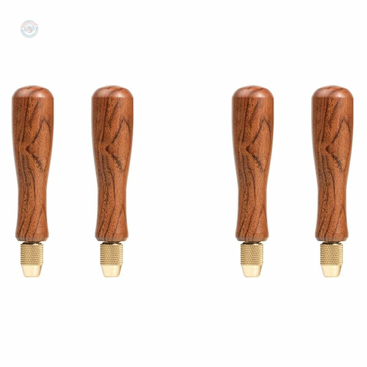 Деревянные ручки для напильников, 4 шт, латунный цанговый патрон, эргономичная форма, подходят для алмазных и ювелирных напильников, аксессуары для столярных и модельных работ