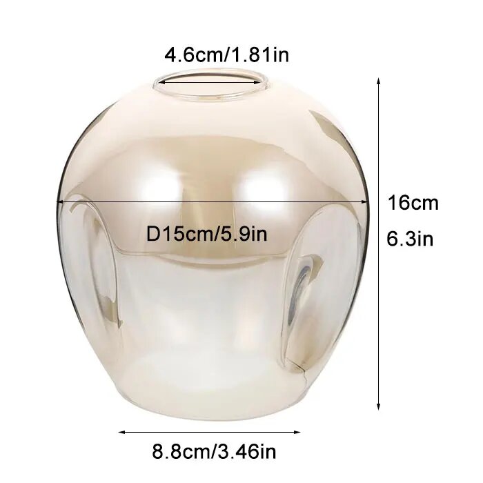 Декоративный абажур из коньячного стекла D15cm