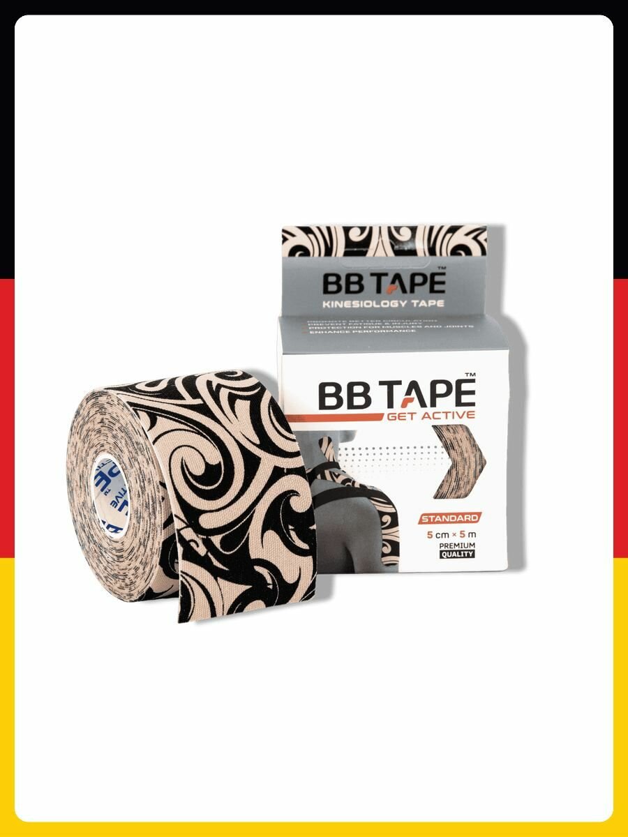 Кинезиотейп BBTape Standard Pattern Tattoo Beige