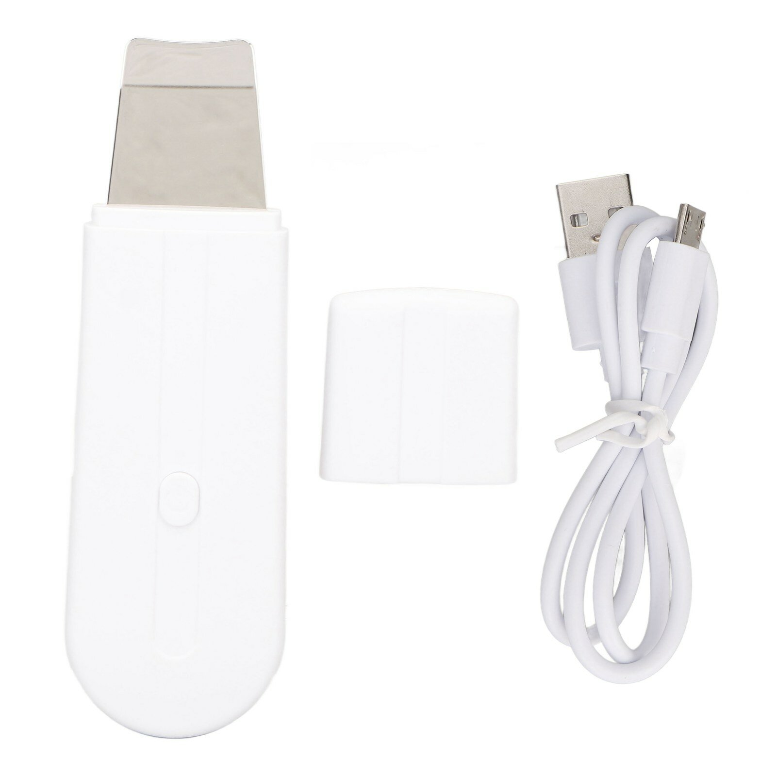 Скруббер для кожи, машина для удаления черных точек, вибрация, шпатель для очищения пор лица, белый