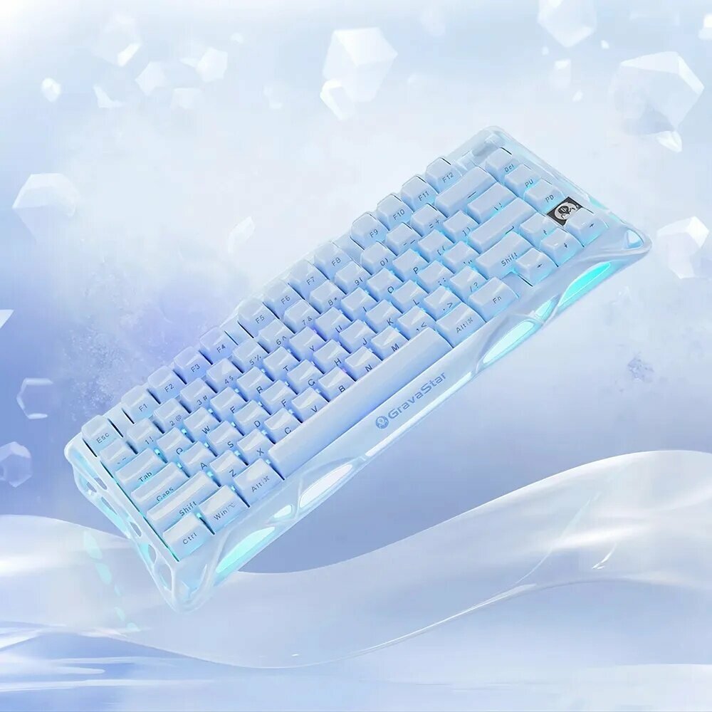 Игровая клавиатура беспроводная Mercury K1, Английская раскладка, голубой
