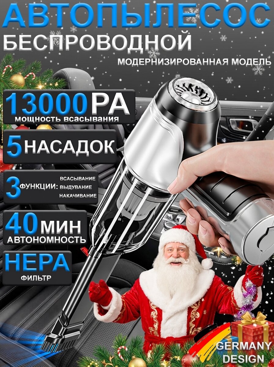Пылесос автомобильный беспроводной на аккумуляторе, воздуходувка