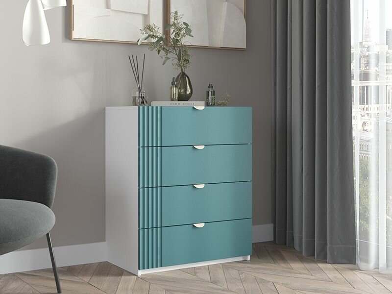 Комод с ящиками "Санторини" 65х80х40 Аквамарин