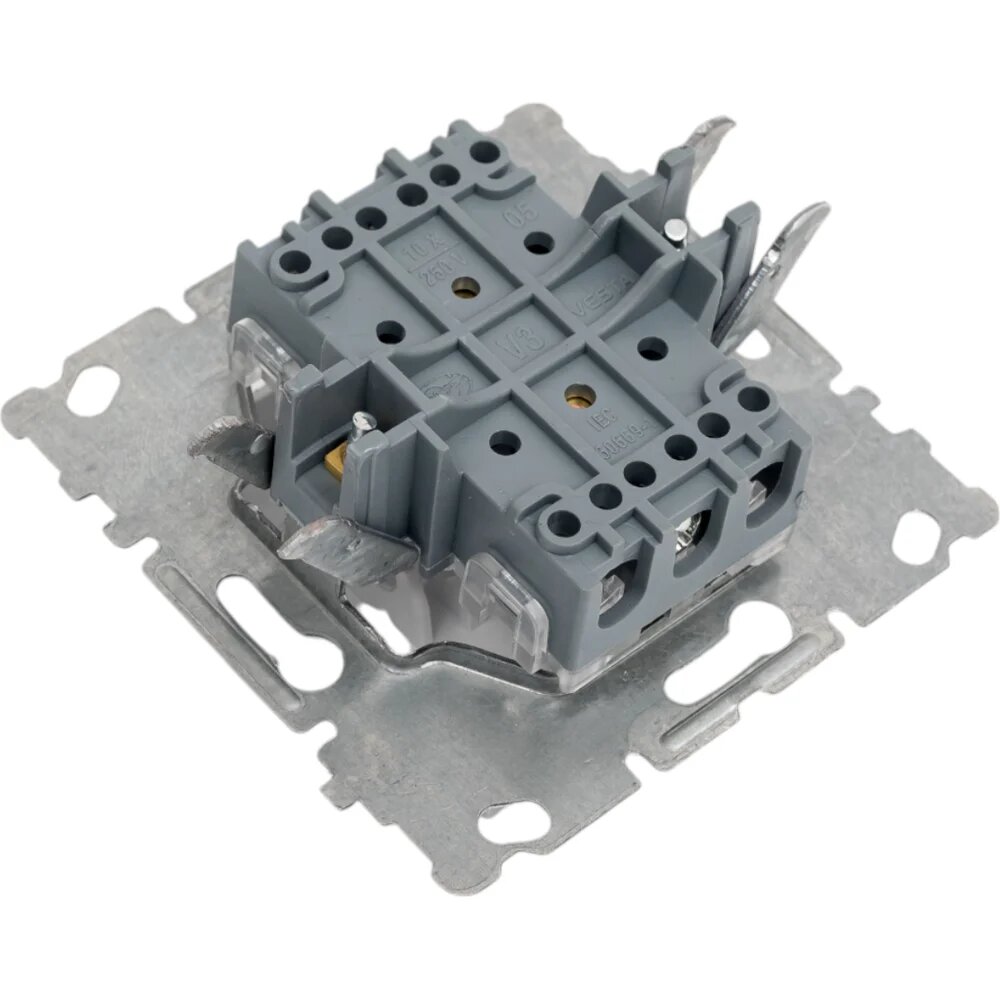 Выключатель Metronex Electric Silver одноклавишный без рамки FVK010115SRM встраиваемый скрытый монтаж, квадратный корпус — фото 1