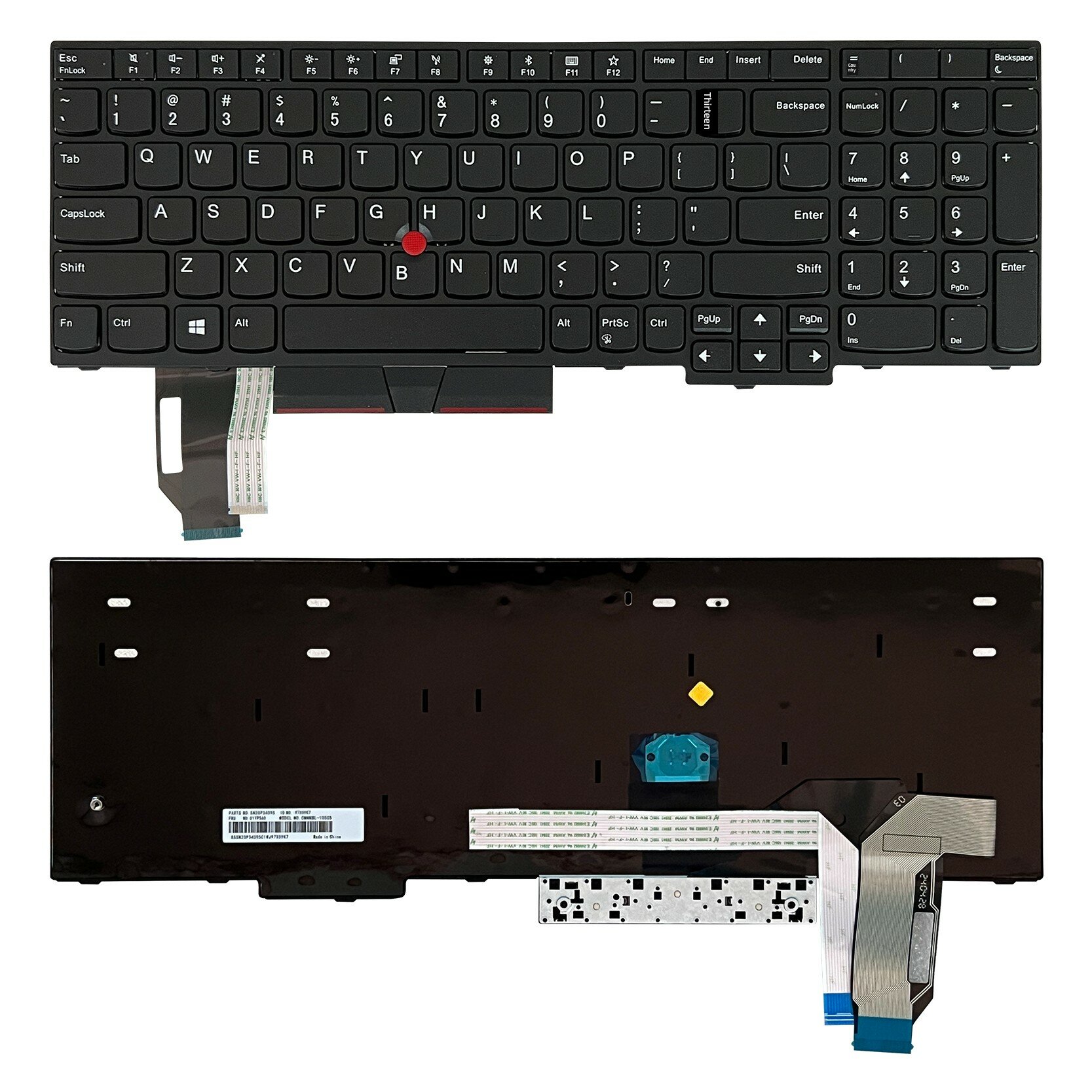 Новая клавиатура для ноутбуков Lenovo ThinkPad серии E580/E585 - Черная, без подсветки, с трекпоинтом