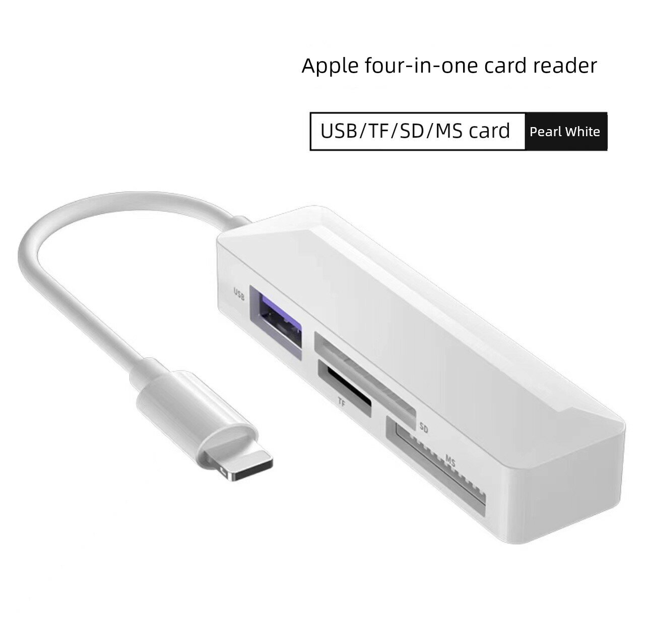 USB 2.0 адаптер для считывания карт с разъемом Lightning Apple, поддерживает MS/SD/TF/USB карты
