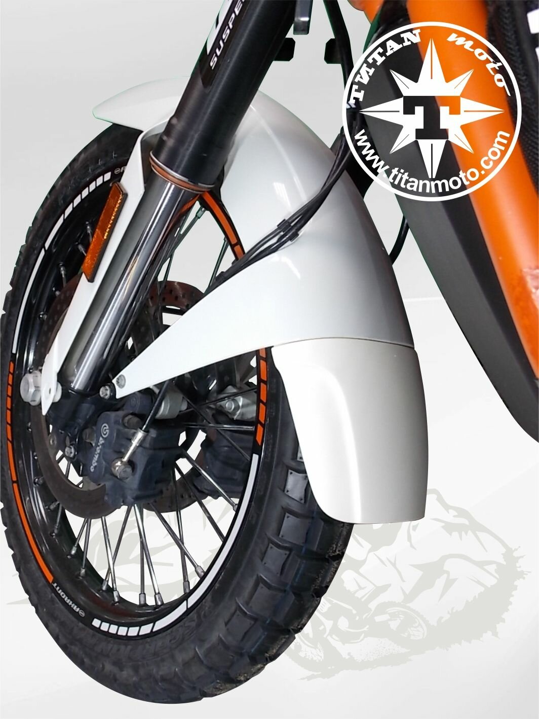 Удлинитель переднего крыла КТМ 990 Adventure. Белый. Титаn moto