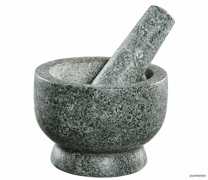 Ступка с пестиком, Натуральный гранит, 12 см, 1 шт