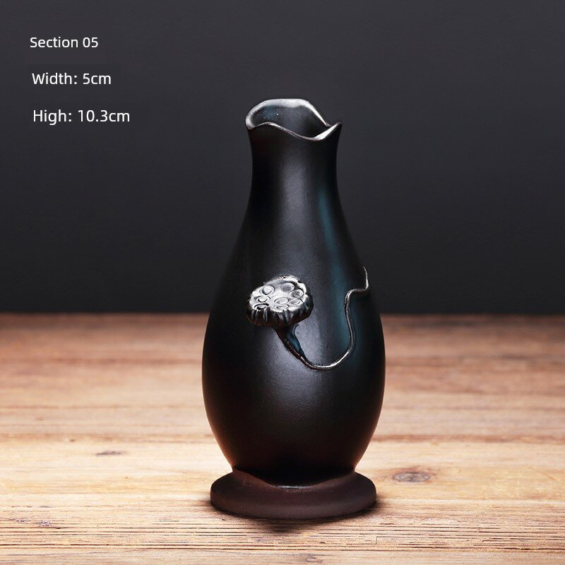 Японский стиль вазона для сухих цветов, черный, стиль 3, домашний декор, керамика, ручная работа, мини-горшок