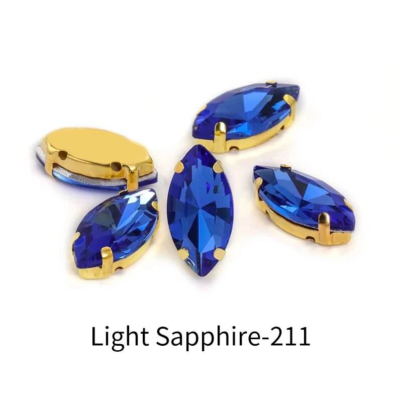 Стразы PIPATIAN для пошива 7x15mm 50pcs, golden 206
