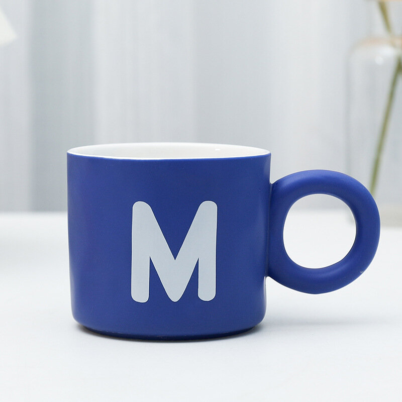 Croin синяя креативная керамическая кружка большой емкости Персонализированная чашка фамилии офисная пара чашка для