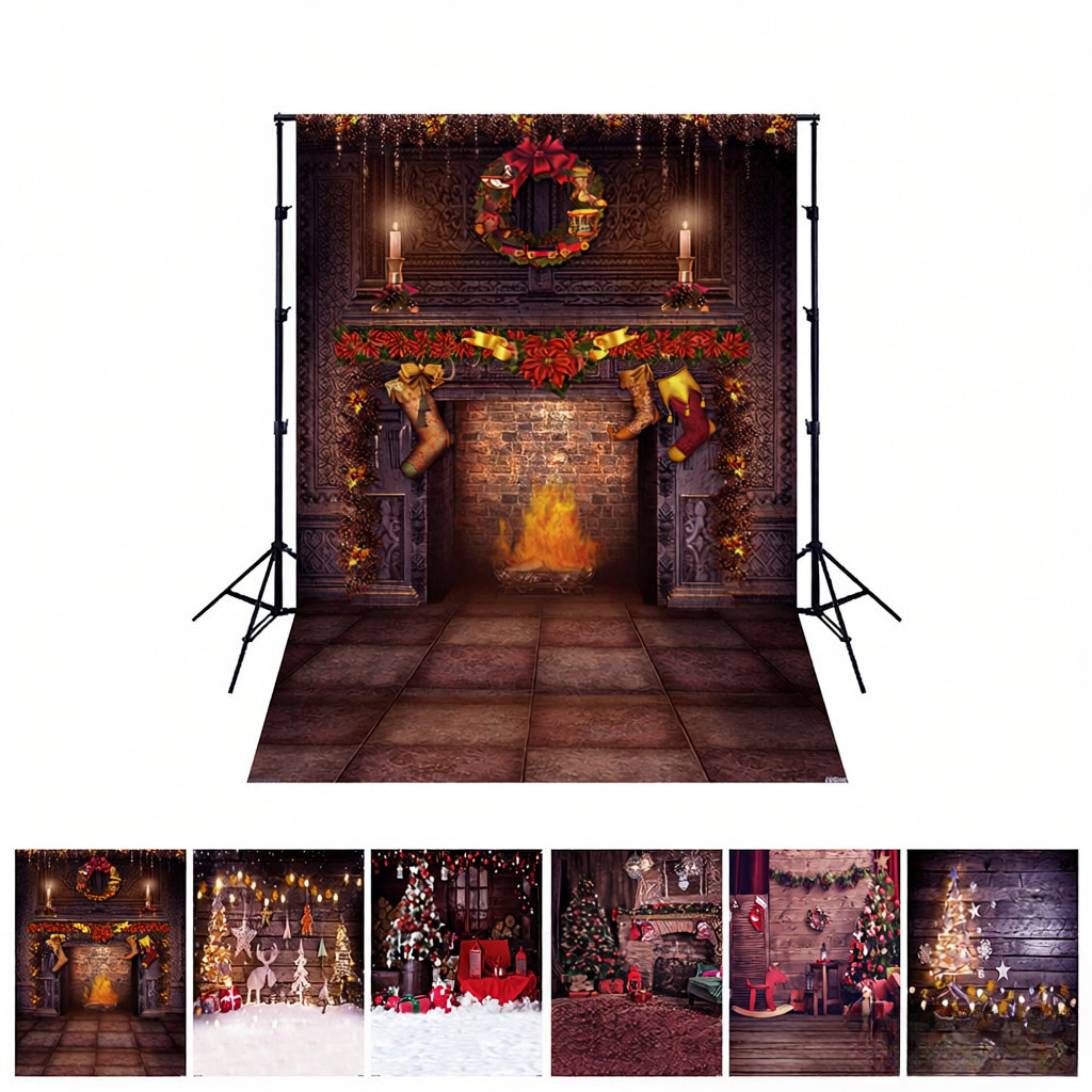 Фотоподложка для студии из полиэстерного волокна, тема Рождество, размер 1.5*2 метра / 5*7 футов, для портретов новорожденных, праздничной фотографии, 6 моделей в варианте (10368, 11002, 11011, 11015, 11018, 11023)
