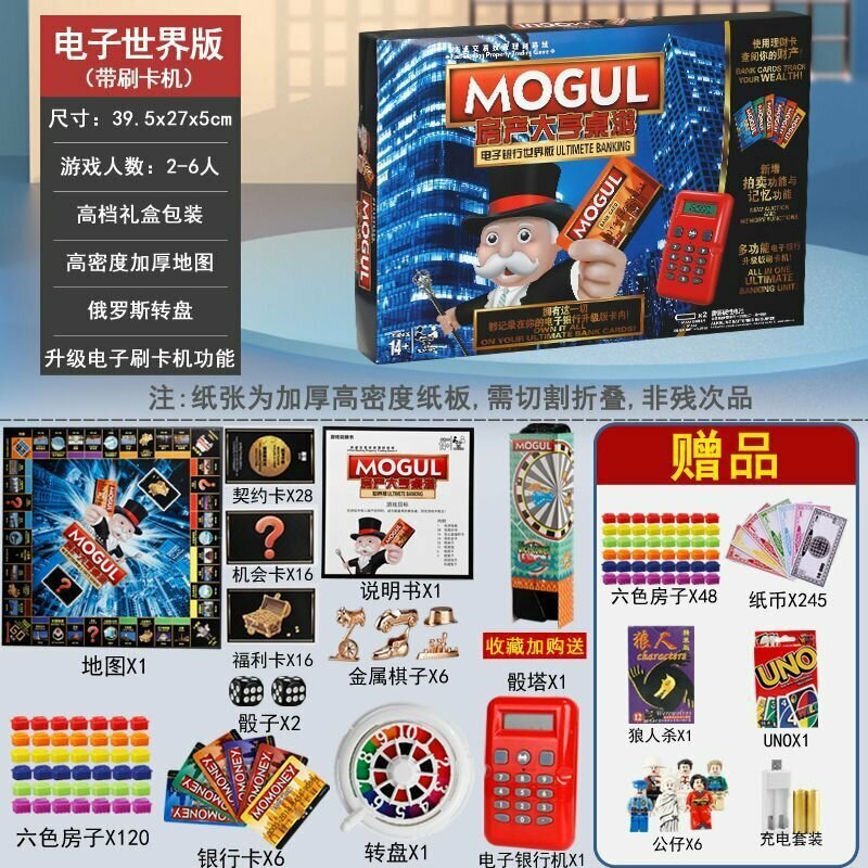 Официальная карточная игра Монополия, большая версия, китайская версия, экстра-большая настольная игра для детей и взрослых, магнат недвижимости