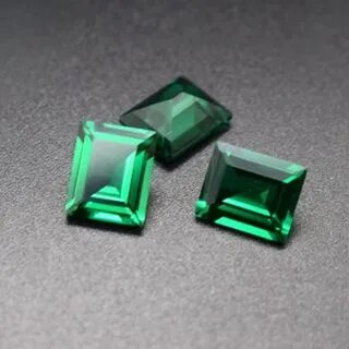 Изумрудный прямоугольник под прямым углом зеленый нано-кристалл камни 4x6mm 5pcs