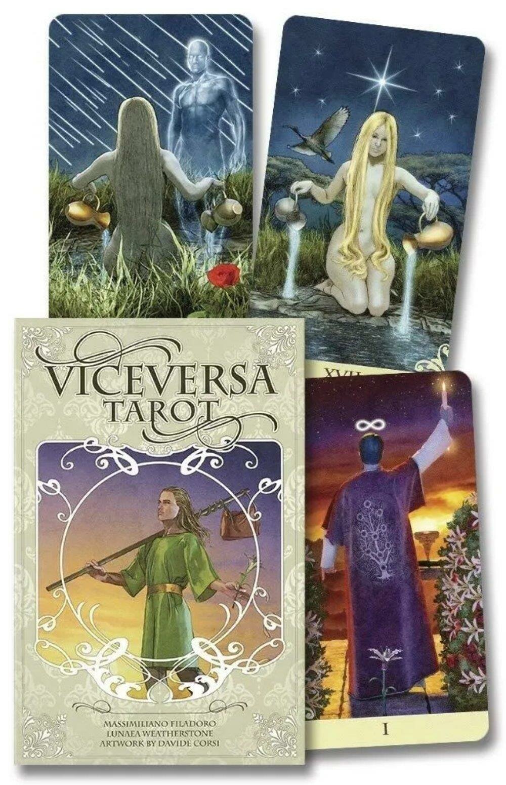 Карты Таро "Filadoro/Corsi/Wheaterstone Vice Versa Tarot Kit" Lo Scarabeo / Двусторонняя Колода + Кн 63468 Lo Scarabeo