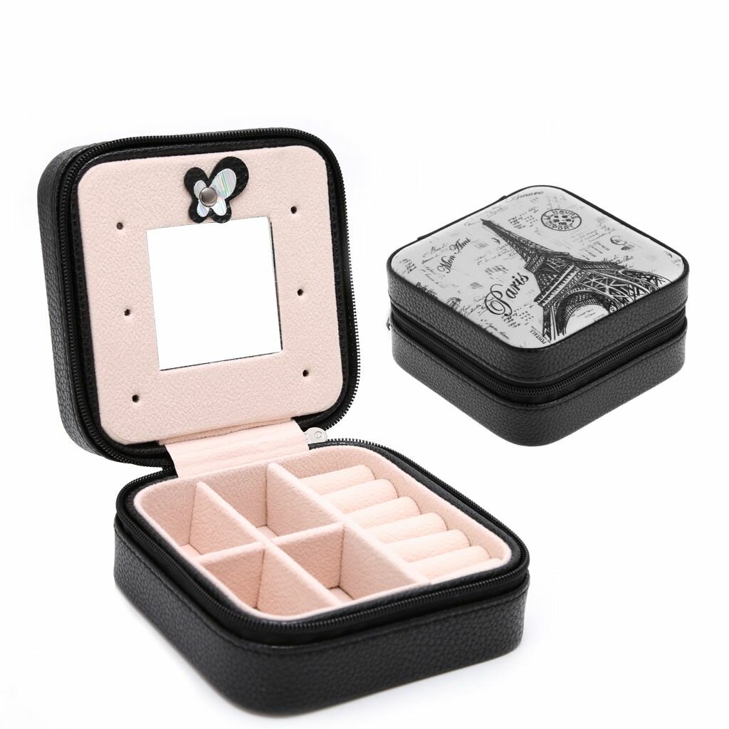 Портативные дорожные серьги-футляр для хранения сережек-черный