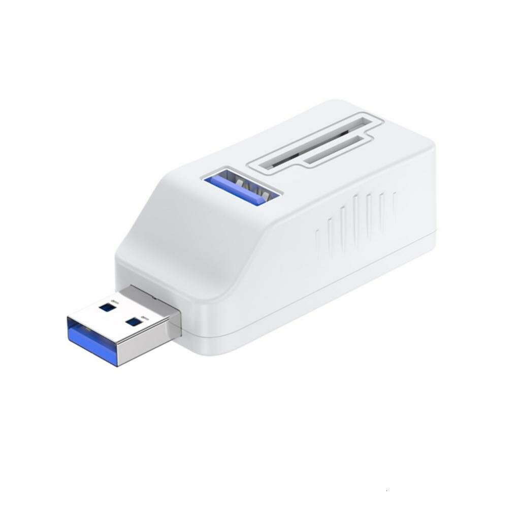 5-портовый USB-хаб с кардридером, Белый - Пять в одном