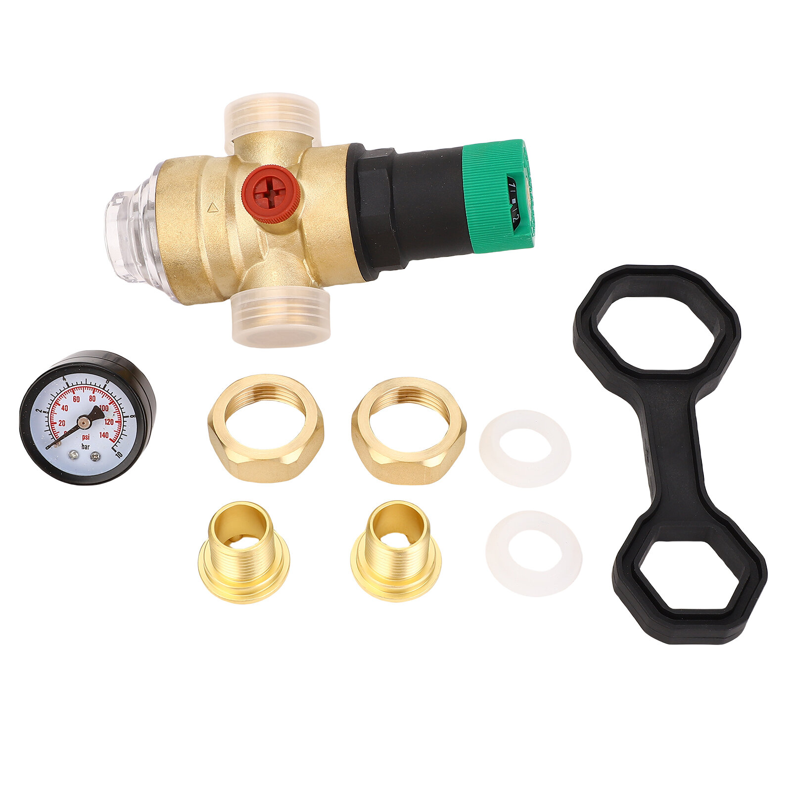Регулятор давления воды, латунный регулирующий клапан для трубопровода со счетчиком и фильтром для домашнего сада, 3/4 дюйма (DN20)