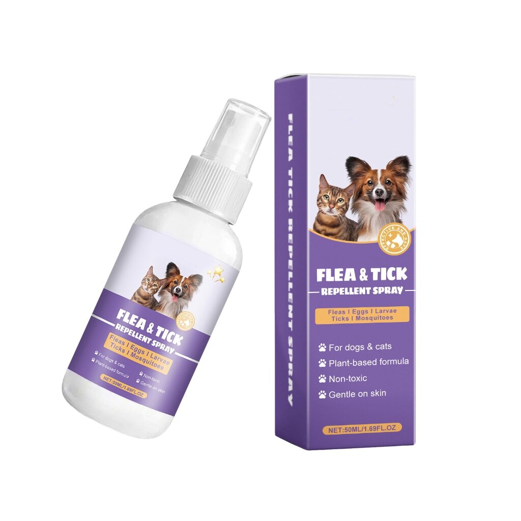 Fleas Ticks Prevent Pet Removal for Dog Cats Itching Relieve Pet Removal Sprays Safe Home Use Fleas Treatments 50ml