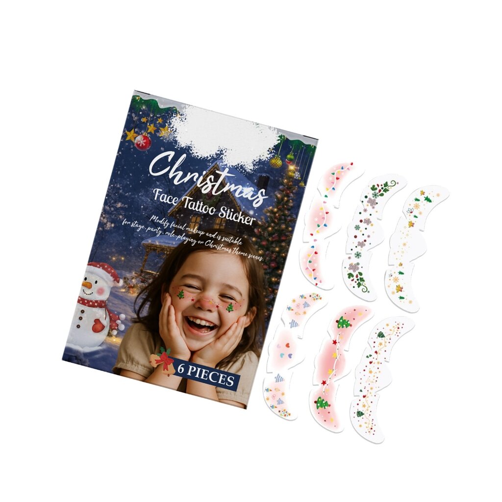 Набор из 6 временных тату для лица, легко снимаются, аксессуары для вечеринок