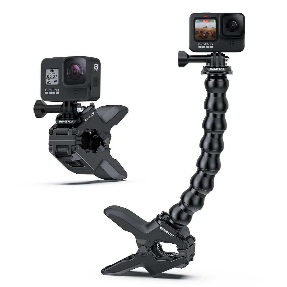 Универсальное крепление Came Jaws Flex с регулируемой гибкой штангой для камер GoPro Hero 11 10 9 Fusion DJ Osmo и других моделей