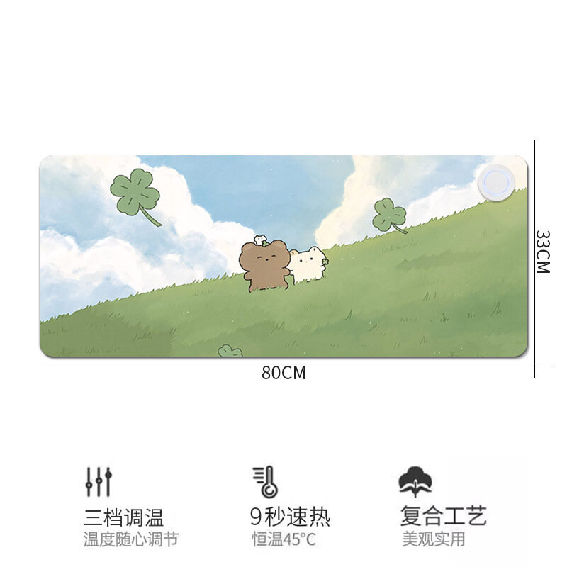 Нагреваемая мышь, коврик для стола с подогревом, интеллектуальный таймер постоянной температуры, офисный коврик из PU кожи, водонепроницаемый, подогреватель для рук, оптовая продажа