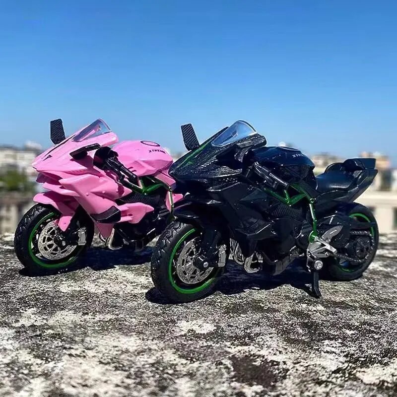 Модель мотоцикла Kawasaki (черный), масштаб 1/6, 17*17*11 см — фото 1