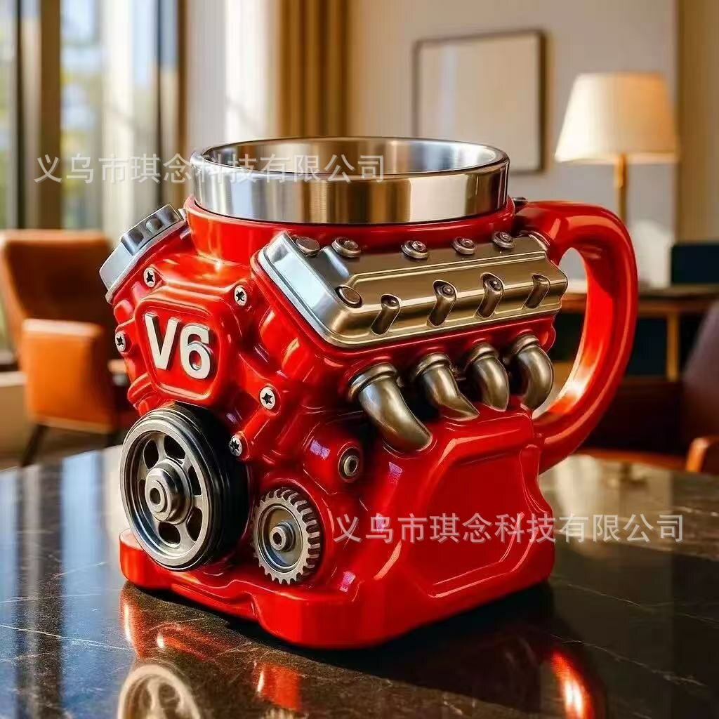 Кросс-бордерный новый продукт V8 двигатель, кружка из нержавеющей стали 3D, кружка из смолы V8 двигателя