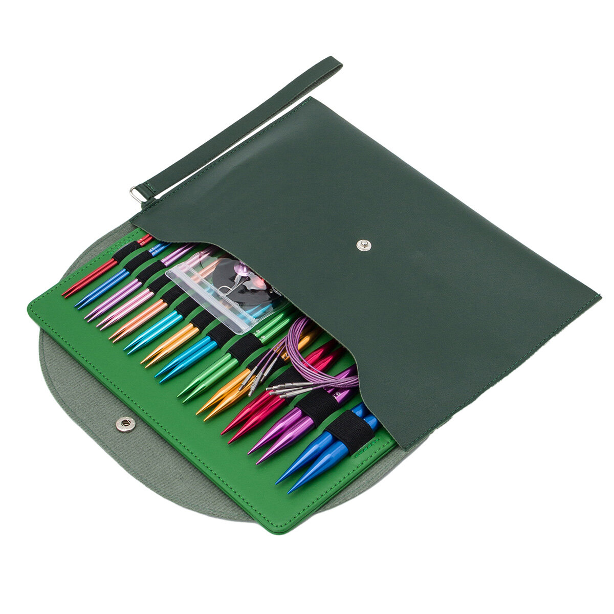 QYS-002 Набор съемных спиц для вязания 10см, 13 размеров (3мм-10мм), цв. ассорти, алюминий